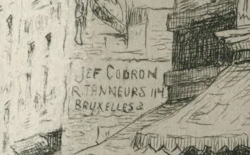 Ets van de Brusselse kunstenaar, etser Jef Codron kopen