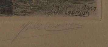 Ets uit 1947 van de Belgische etser Jan de Cooman kopen