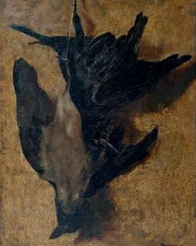 Stilleven dode vogel van de kunstschilder Jan Van Looy