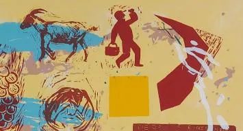 Litho uit 1995 van de Belgische kunstenaar Jan Van Riet kopen