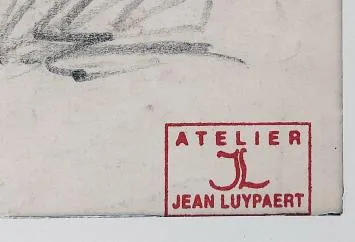 Croquis au crayon de l'artiste belge Jean Luypaert
