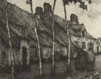 Grote ets van de Brusselse kunstenaar, etser Jef Codron kopen