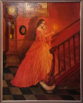 Een romantisch schilderij van de Belgische schilder Karel Van Belle