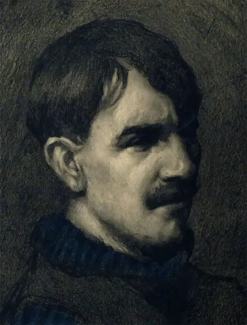 Gekleurde litho van Kurt Peiser, een Antwerpse graficus