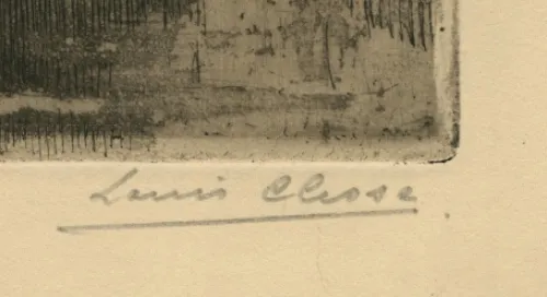 Ets l'Abbaye de la Cambre 1941 van de Belgische etser Louis Clesse
