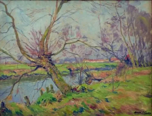 Schilderij van de Belgische kunstenaar, schilder en etser Louis Clesse.