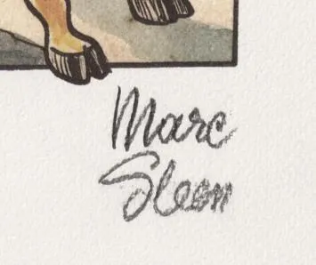 Originele gesigneerde poster van Marc Sleen, striptekenaar
