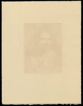 Gravure, Hélène par l'artiste belge, aquafortiste Médard Maertens