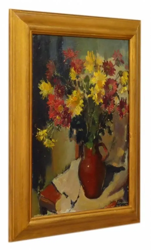 Pierre Hendrix en het werk Kleine Chrysanten olieverf op paneel 1960