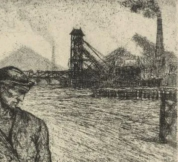 Miner, buy a large etching by the Belgian artist Pierre Paulus