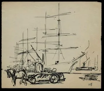 de Antwerpse haven van de Belgische kunstenaar Richard Baseleer