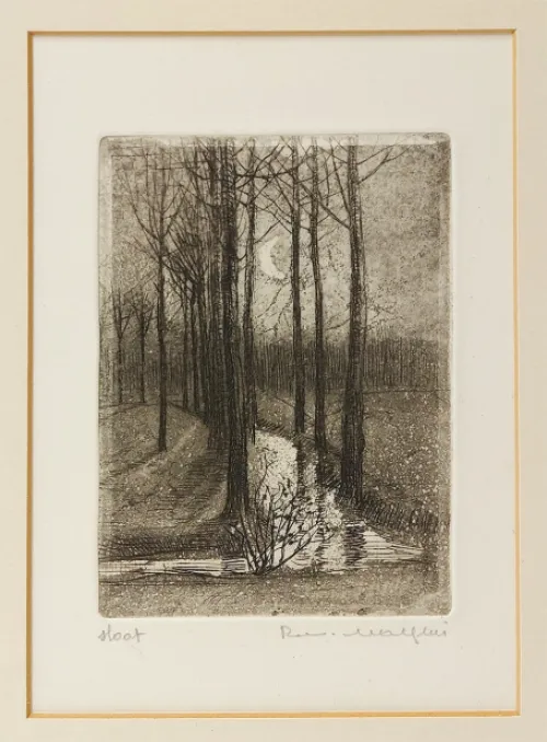 Sloot, kleine ets kopen van de Belgische etser Romain Malfliet