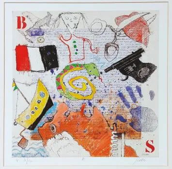 Kunstwerk papier van de Belgische kunstenaar Christian Silvain kopen