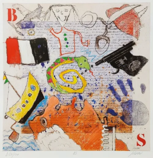 Kunstwerk papier van de Belgische kunstenaar Christian Silvain kopen