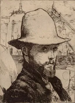 Acheter gravure, autoportrait du graveur Walter Vaes