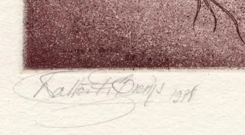 Buy etching by Belgian graphic artist Walter F. Brems, 1979